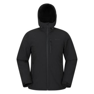 Mountain Warehouse Charleston Softshelljacke f&uuml;r Herren, Kunstfell gef&uuml;ttert (Schwarz)