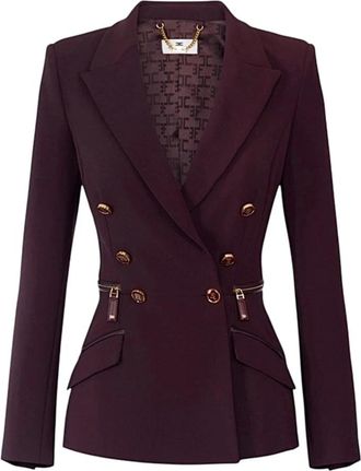 Elisabetta Franchi Femme, Vestes, Brun, Taille: 38 FR Giacca