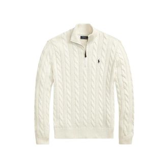 Polo Ralph Lauren Half-Zip-Pullover mit Zopfmuster - - Knitwear - Herren - Beige - XL