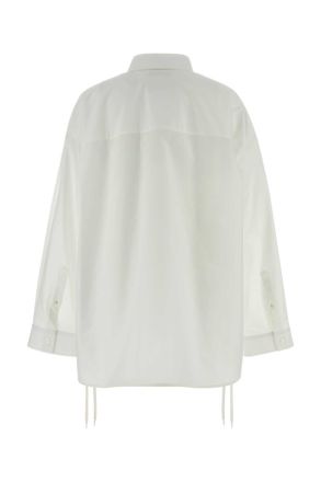Balenciaga Womens White Poplin Oversize Shirt Cotton
