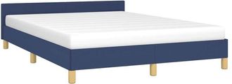 vidaXL Cadre de lit avec t&ecirc;te de lit Bleu 140x190 cm Tissu