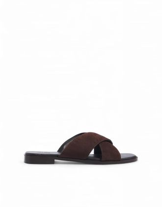 NA-KD Wildleder-Sandalen in Braun mit &uuml;berkreuzten Riemen
