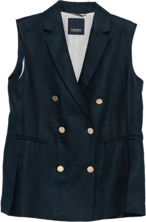 Max Mara Femme, Vestes, Bleu, Taille: 40 FR Gilet