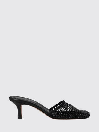 Alysi Mules en r&eacute;sille &agrave; bout carr&eacute; avec strass sur le talon moyen