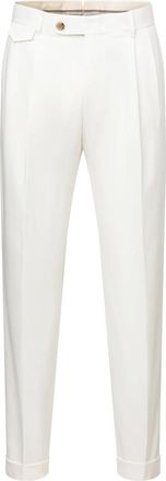 Windsor Anzughose aus Baumwolle und Stretch mit zwei Bundfalten, Shaped Fit in