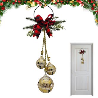 Generic Weihnachtsbaum-Glocken - Festliche Rustikale Schleifen-Dekoration, Landhaus-Stil Glockenaufh&auml;nger | Au&szlig;en- und Innenbereich, Haust&uuml;r, Wand, Kaminsims,