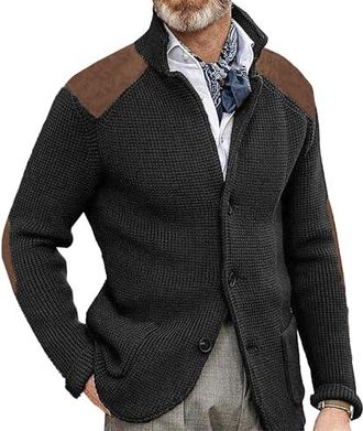 Generic Cardigan l&eacute;ger en tricot &agrave; manches longues boutonn&eacute; pour homme pour le printemps et lautomne, C3., 3XL