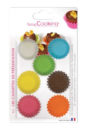 ScrapCooking 5032 Set mit 140 Mini-Muffinf&ouml;rmchen aus Papier, geeignet f&uuml;r den Kontakt mit Lebensmitteln, Mehrfarbig, 13 x 10,5 x 4 cm