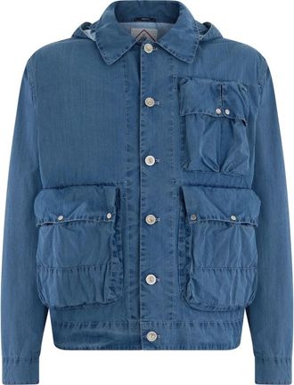 C.P. Company C.p. Company, Homme, Vestes, Bleu, Taille: M Goggle Hooded Jacket