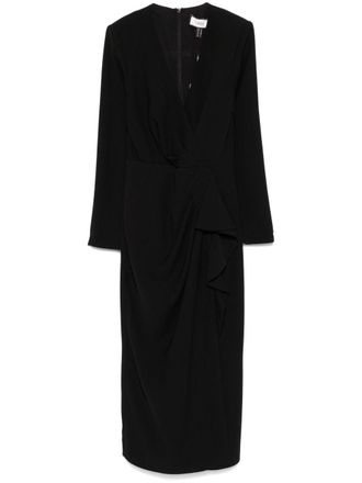 Nissa robe mi-longue &agrave; col v - Noir
