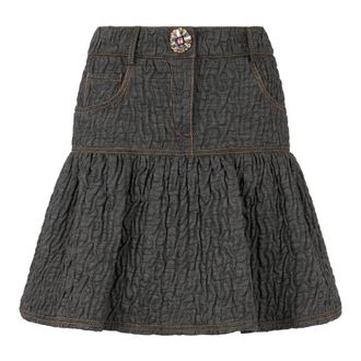 Moschino Ausgestellter Rock mit R&uuml;schen - - Skirts - Damen - Grau - 2XS