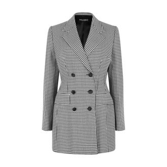 Dolce & Gabbana Femme, Vestes, Noir, Taille: 38 FR Veste &agrave; Carreaux Tartan