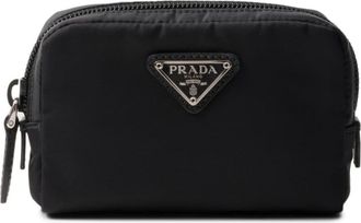 Prada Kosmetiktasche mit Triangel-Logo - Schwarz