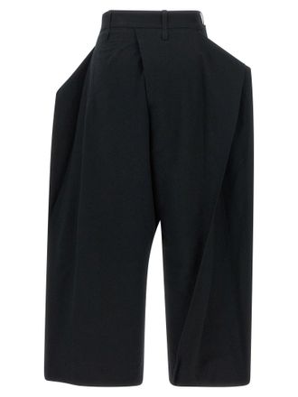 Issey Miyake Architectural Draped Panel Shorts - Black