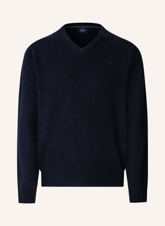 Hackett Pullover Lambswool V Neck blau