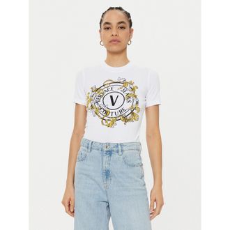 Versace Jeans Couture T-Shirt 78HAHC01 Weiß Regular Fit