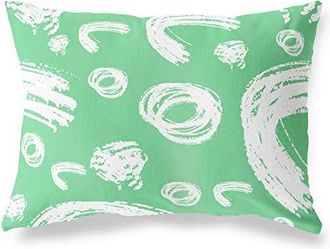 Bonamaison Le Jardin du Lin Kissenbezug Zierkissenbezug Petrol Grün-Weiß Kissenbezug, Für Bett, Auto, Sofa, Haus, Wohnzimmer, Schlafzimmer, Dekoration, 45x60 Cm 