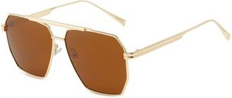 Generic Lunettes De Soleil Conduite En M&eacute;tal For Hommes Et Femmes, Id&eacute;ales For Les Sports Vacances Plein Air(Brown)