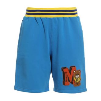 Moschino B&auml;ren-Patch Baumwoll-Track-Shorts - - Shorts - Herren - Blau - M