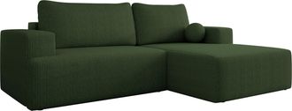 Mirjan24 Ecksofa Mivo Cord mit Schlaffunktion & Bettkasten, L-Form Schlafsofa mit Langer Ottomane, geradem Armlehne, Wohnlandschaft für Wohnzimmer & Gästezimme