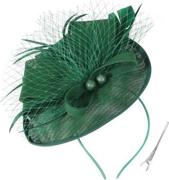 Dreshow Fascinateur en Plumes à Flèche Unique Bandeau et Pince Fourchue Coiffure de Mariage Fascinateur de Derby Coiffure de Pilier pour Filles et Femmes