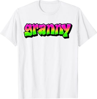 BDAZ Granny Grandmother Graffiti Gr&uuml;n Rosa Schriftzug T-Shirt