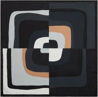 Saison 1865 Grafisches Seidenquadrat - Schwarz