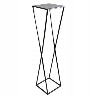 HowHomely Blumenständer Metall Schwarz 100 cm Hoch - Solider und Robuster Blumenhocker Metall - Pflanzenständer mit Geometrischem Design für die Dekoration in W