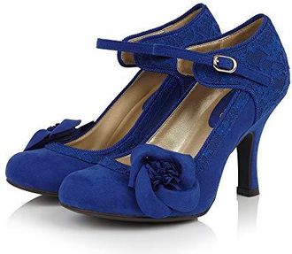 Ruby Shoo Belle Divino Marie Jane en dentelle Bleu roi - Bleu - Bleu cobalt., 38 EU