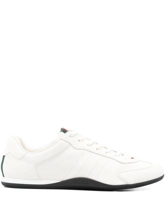 Gucci Web-detail leather sneakers - Nude