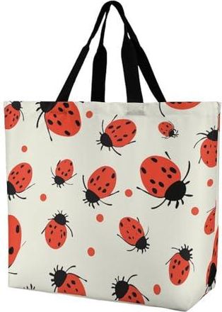 Generic Motif De Ladybugs Mouchet&eacute; Infini Sac Courses R&eacute;utilisable Sacs Grand Sac Fourre-Tout Pour Gym Quotidienne Voyage