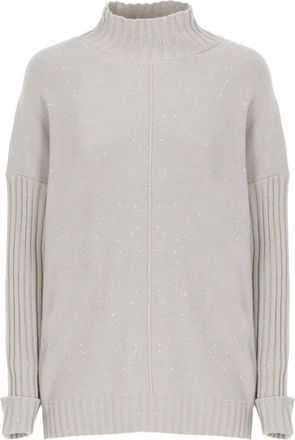 PANICALE pull côtelé à paillettes - Gris