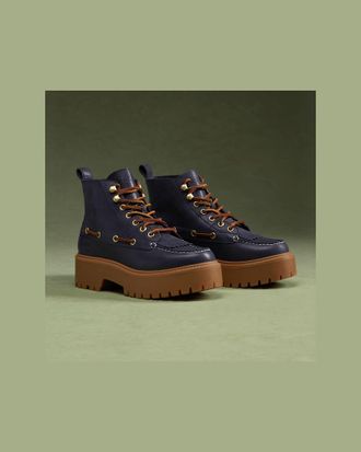 Timberland Stone Street Kiltie Boot mit Plateausohle f&uuml;r Damen in Dunkelblau, Damen, Blau, Gr&ouml;&szlig;e