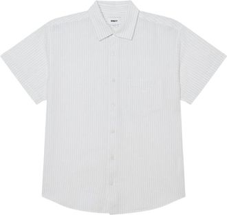Obey Homme, Chemises, Blanc, Taille: L T-shirt &agrave; Rayures Manches Courtes