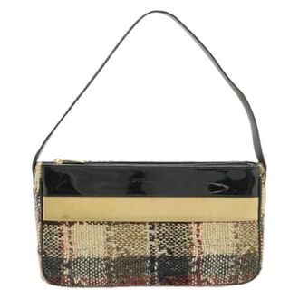 Burberry Pre-owned Schultertasche aus Wolle- Lackleder und Wildleder - - Pre-owned - Damen - Mehrfarbig - ONE SIZE