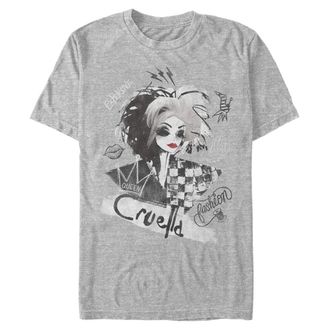 Disney Unisex Dnca Artsy Cruella Organic Short Sleeve T-Shirt, Melange Grey, XXL