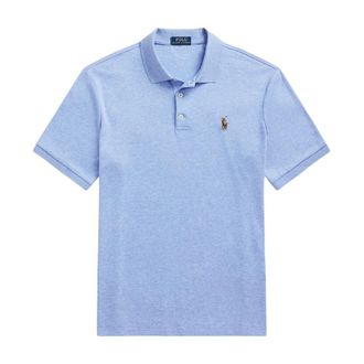 Polo Ralph Lauren Homme, Tops, Bleu, Taille: 2XL Polo en coton doux coupe ajust&eacute;e personnalis&eacute;e Piqu&eacute;
