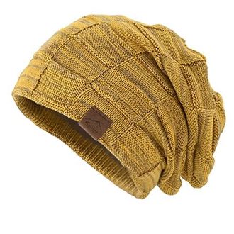 Generic Chapeau dhiver chaud en laine de couleurs m&eacute;lang&eacute;es pour femme avec lumi&egrave;re, jaune, Taille unique