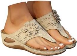 Generic Sandales orthop&eacute;diques pour femme - Tongs confortables avec soutien de la vo&ucirc;te plantaire - Sandales d&eacute;t&eacute; d&eacute;contract&eacute;es - Sandales compens&eacute;es habill&eacute;e