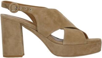 Julie Dee Femme, Chaussures, Beige, Taille: 37 EU Sandales &agrave; talons plateforme et brides crois&eacute;es