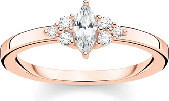 Thomas Sabo Ring Vintage weiße Steine roségold vergoldetes Silber TR2325-416-14-48