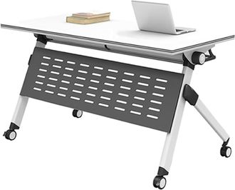Generic Klappbarer Schulungstisch, mobiler Konferenztisch mit feststellbaren Rollen, kompakter Schulungstisch f&uuml;r kleine R&auml;ume, 140 x 50 x 75 cm, ideal f&uuml;r B&uuml;