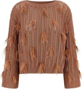 Twinset Pull Col Rond - Marron