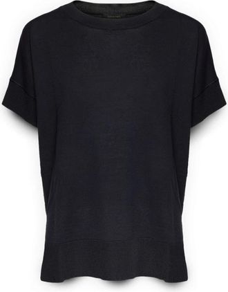 Elena Miro Femme, Pulls, Bleu, Taille: 42 FR Top &agrave; Manches Courtes en M&eacute;lange de Viscose