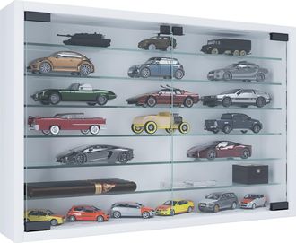 VCM | Glasvitrine hängend | Vitrine Glas mit ESG-Sicherheitsglas | Maße: H. 40 x B. 60 x T. 10 cm | Hängevitrine Glas | Modern und platzsparend | Glas Vit