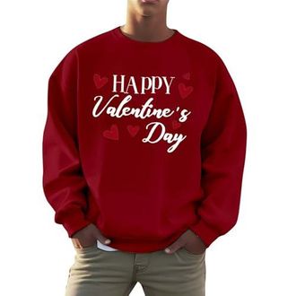 Generic 2026 Sweat-shirt d&eacute;contract&eacute; &agrave; col rond pour homme et femme Motif lettres imprim&eacute;es, Rouge, M