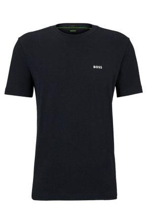 HUGO BOSS Rundhalsshirt Tee mit gummiertem Kontrast-Logo