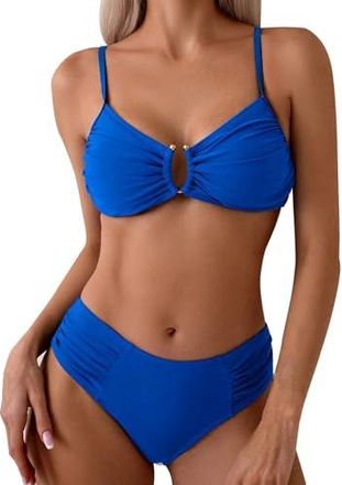 Generic Ensemble bikini pour femme sexy et &eacute;l&eacute;gant - Deux pi&egrave;ces - Col en V - Triangle - Push Up - Bikini - Maillot de bain ventre plat - Haut de bikini - Sou