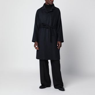 Tagliatore Blue wool-blend coat with belt