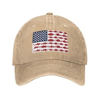 Generic Drapeau Am&eacute;ricain du Poisson Homme Femme Snapback Cap Anti-Soleil Chapeau Styl&eacute;e Casquette Trucker pour Running Toutes Les Saisons Voyage